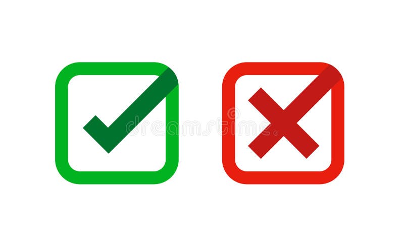 Ok Sign Icon and No Sign. Cross and Yes Stock Vector - Illustration of ...