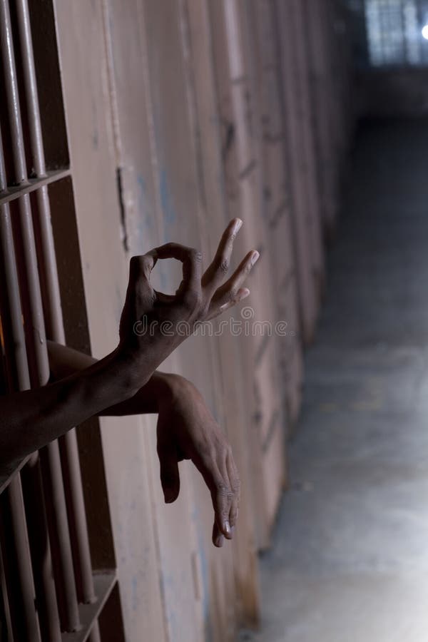 OK Sign from a Jail Cell stock image. Image of sign, criminal - 14165761