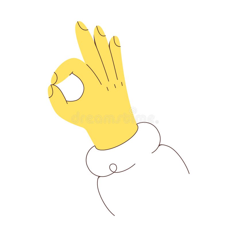 Ok Sign Made by Hand. Vector Simple Line Art Illustration Stock Vector ...