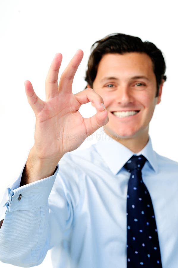 Handsome man with OK sign stock photo. Image of symbol - 20167246