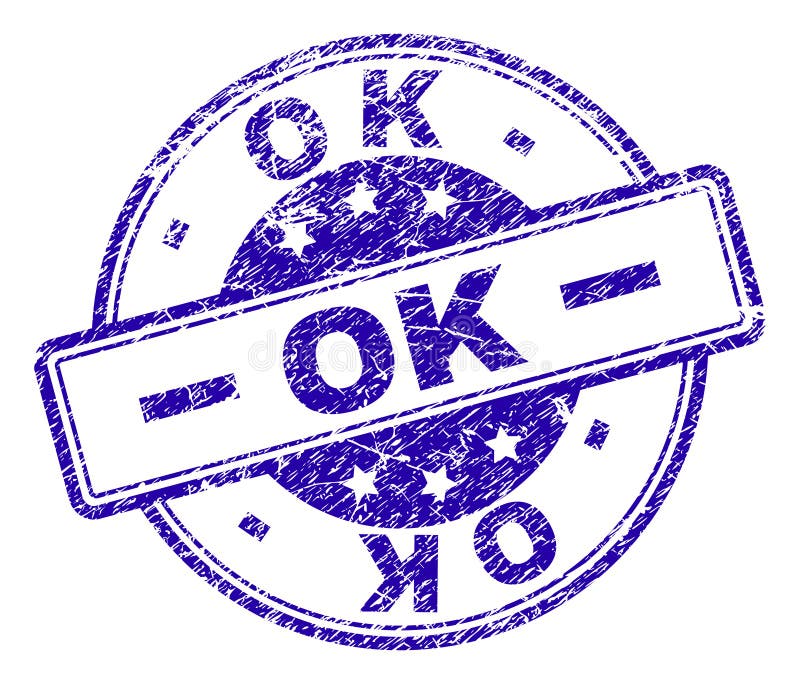 Scratched Textured OK Stamp Seal Stock Vector - Illustration of approve ...