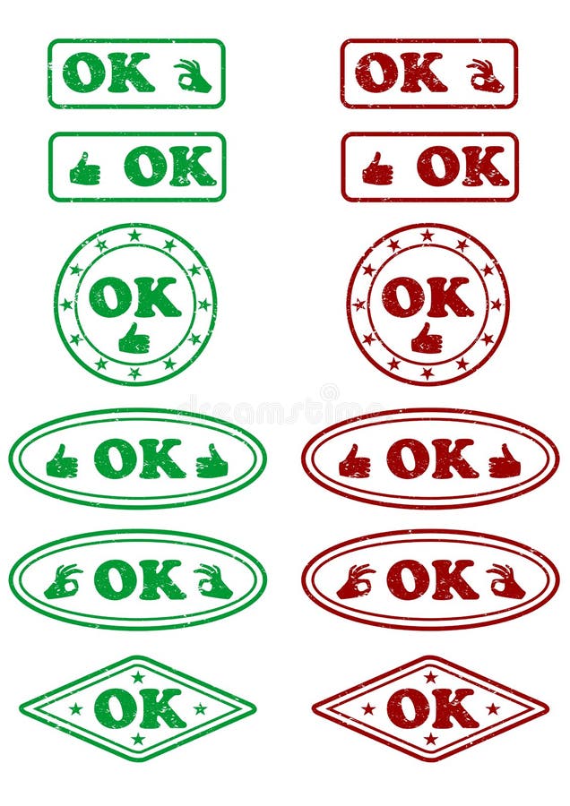 Ok stamps stock vector. Illustration of accepted, artistic - 23534117