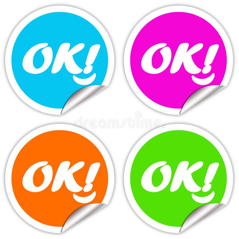 Ok sticker stock illustration. Illustration of circular - 13422202