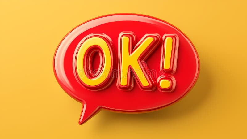 Ok Symbol Inside Red Speech Bubble Expressing Agreement Stock ...