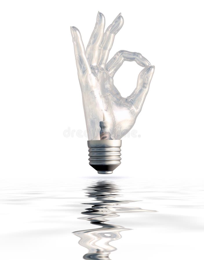OK Symbol Light bulb stock illustration. Illustration of concept - 28704396