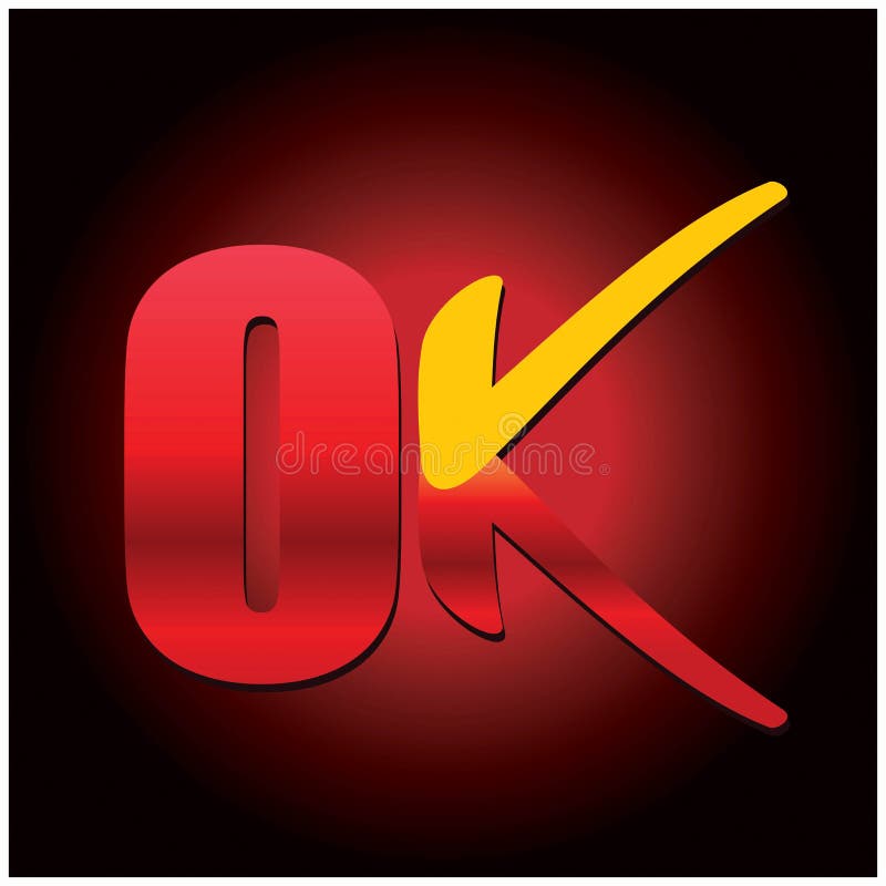 Ok Symbol Stylish Typography Stock Illustration - Illustration of ...