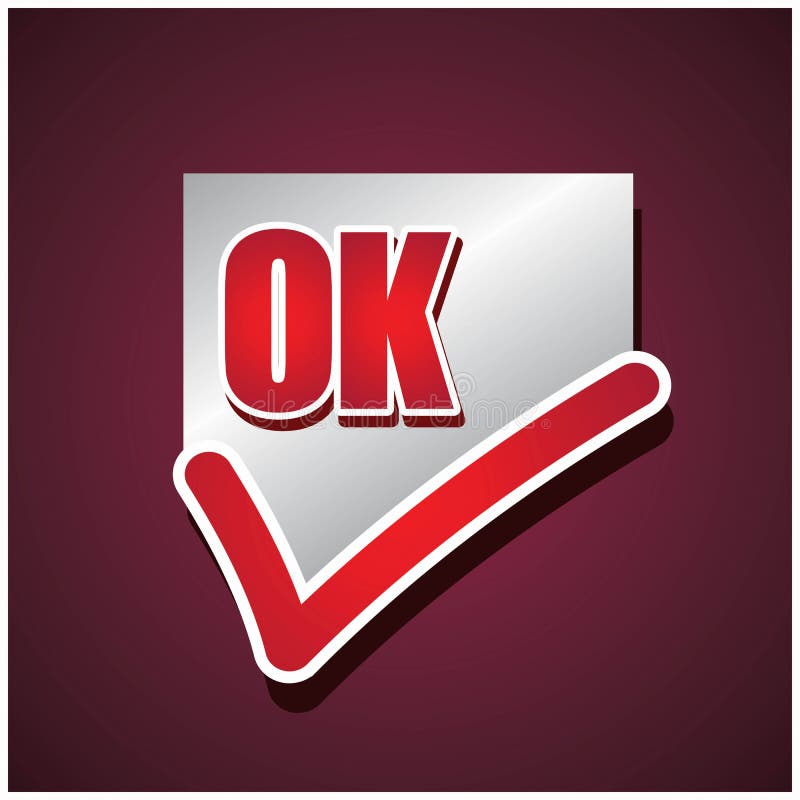 Ok Symbol Stylish Typography Stock Illustration - Illustration of ...
