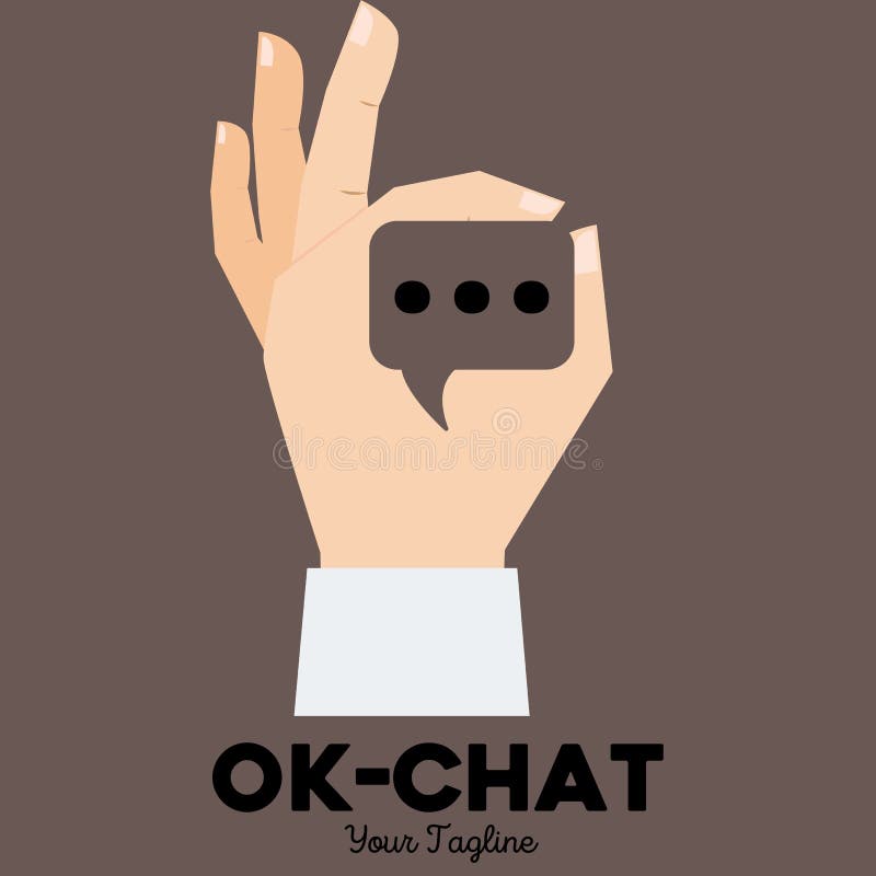 Ok-talk Logo with Combination Hand and Chat Icon Stock Vector ...