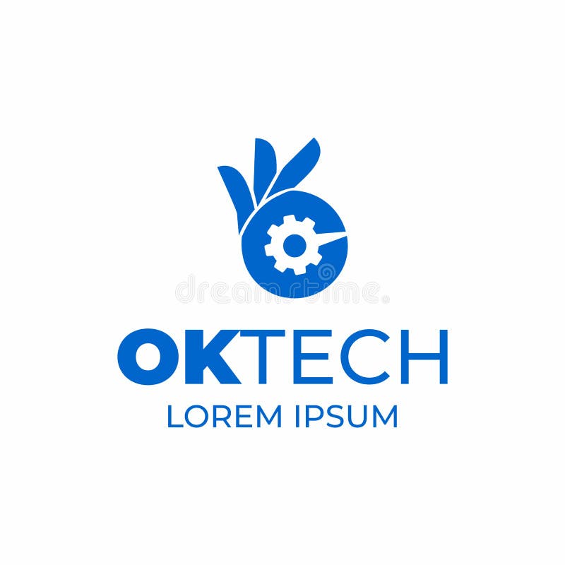 Ok Tech Vector Logo Template. Hand Gear Logotype. Stock Vector ...