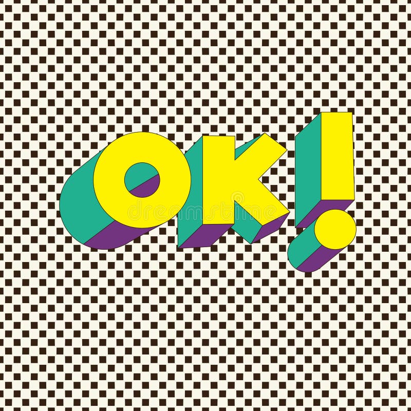 Ok Typography Card Lettering Minimalistic Poster Stock Illustrations ...