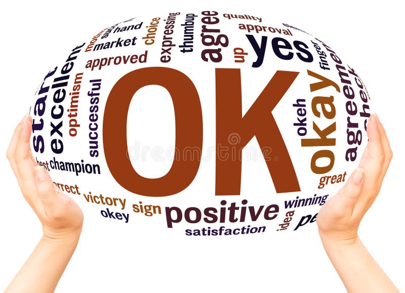 OK Word Cloud Hand Sphere Concept Stock Illustration - Illustration of ...