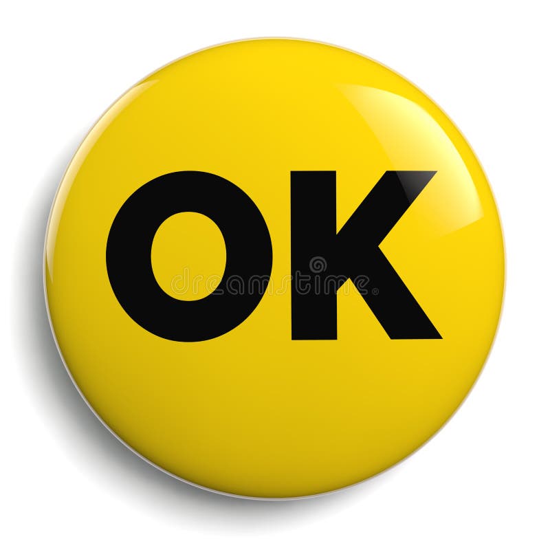 OK Yellow Icon Symbol stock illustration. Illustration of white - 115246002