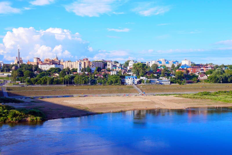The Oka River in the City of Kaluga. a River Flowing in the City of ...