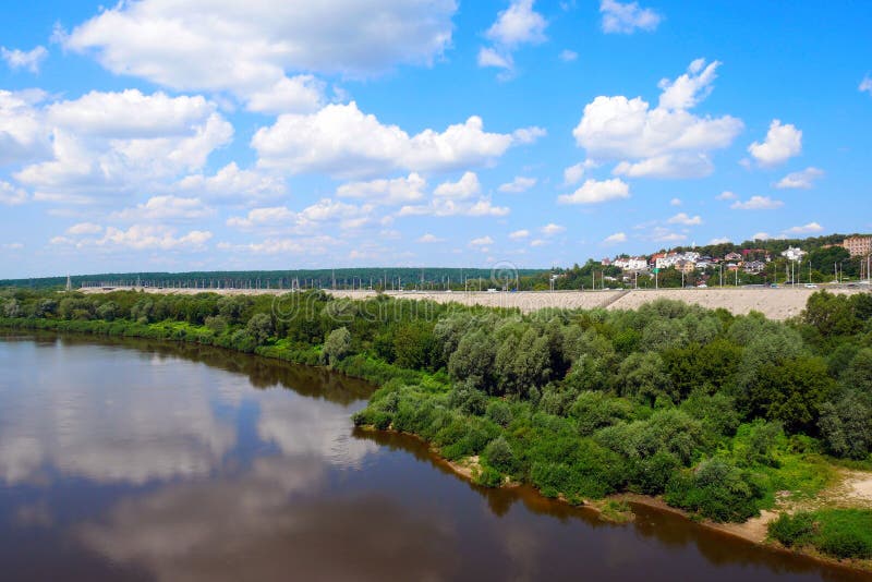 The Oka River in the City of Kaluga. a River Flowing in the City of ...