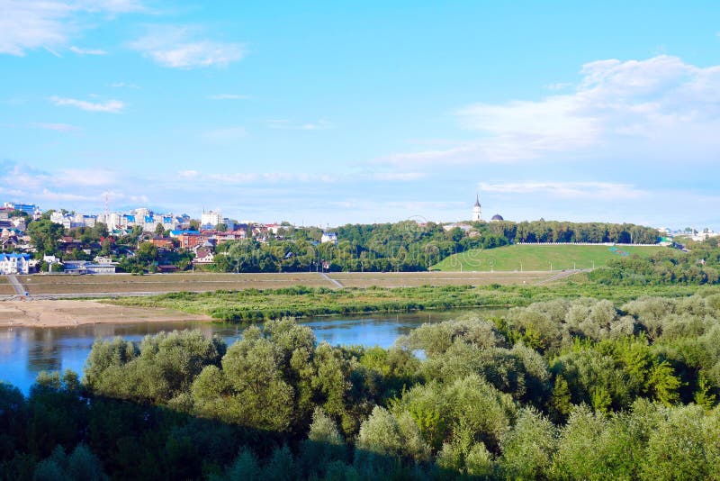 The Oka River in the City of Kaluga. a River Flowing in the City of ...