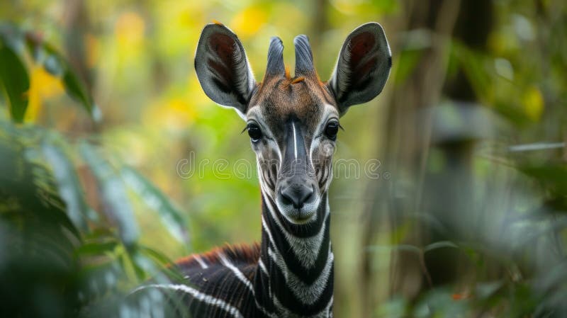 Okapi in Dense Forest stock image. Image of habitat - 305818077