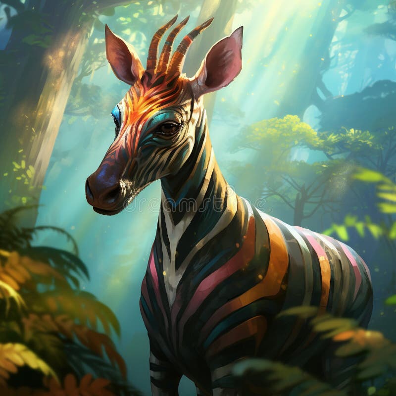 Ai Generated Illustration Wildlife Concept of Okapi Stock Illustration ...