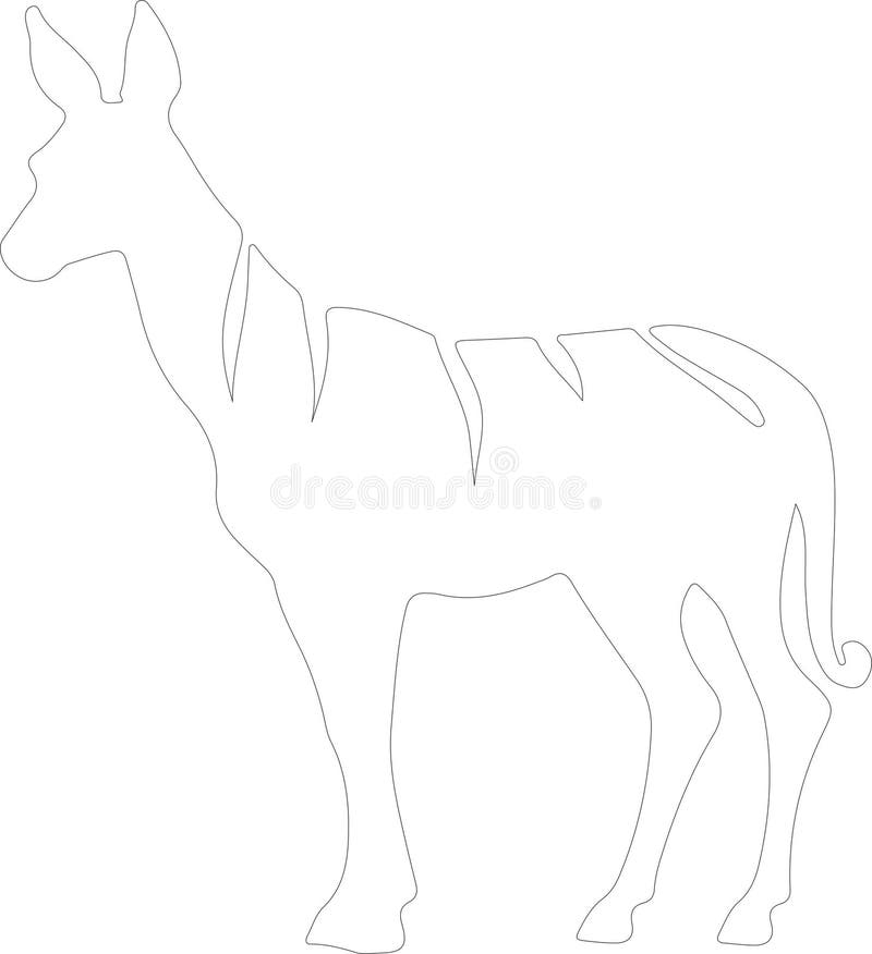 Okapi Outline Silhouette Generative Ai Stock Vector - Illustration of ...