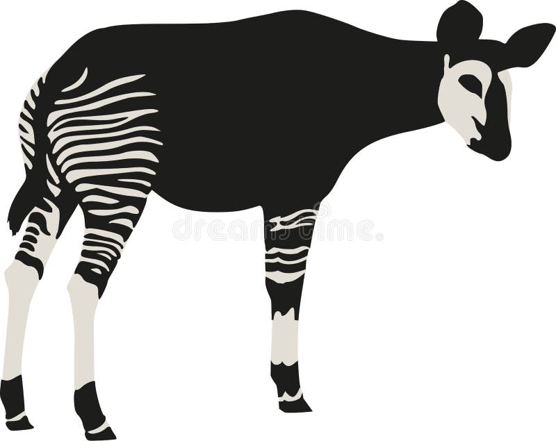 Okapi stock vector. Illustration of safari, symbol, vector - 73517426