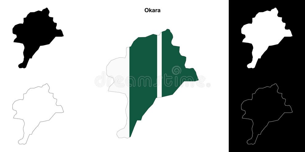 Okara outline map stock vector. Illustration of outline - 371580000