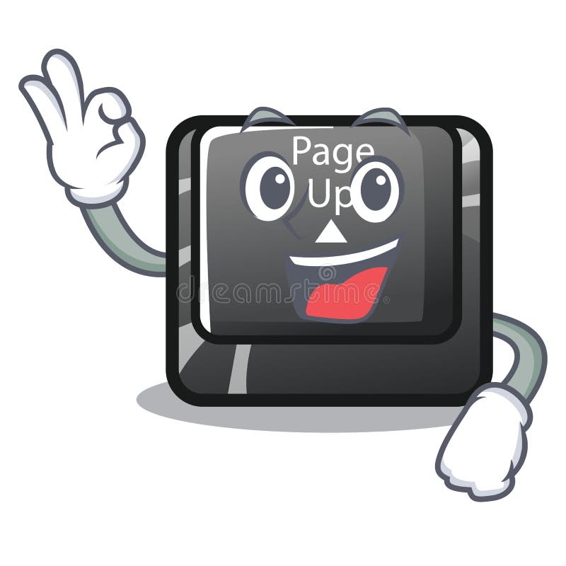 Okay Button Page Up Isolated with Character Stock Vector - Illustration ...