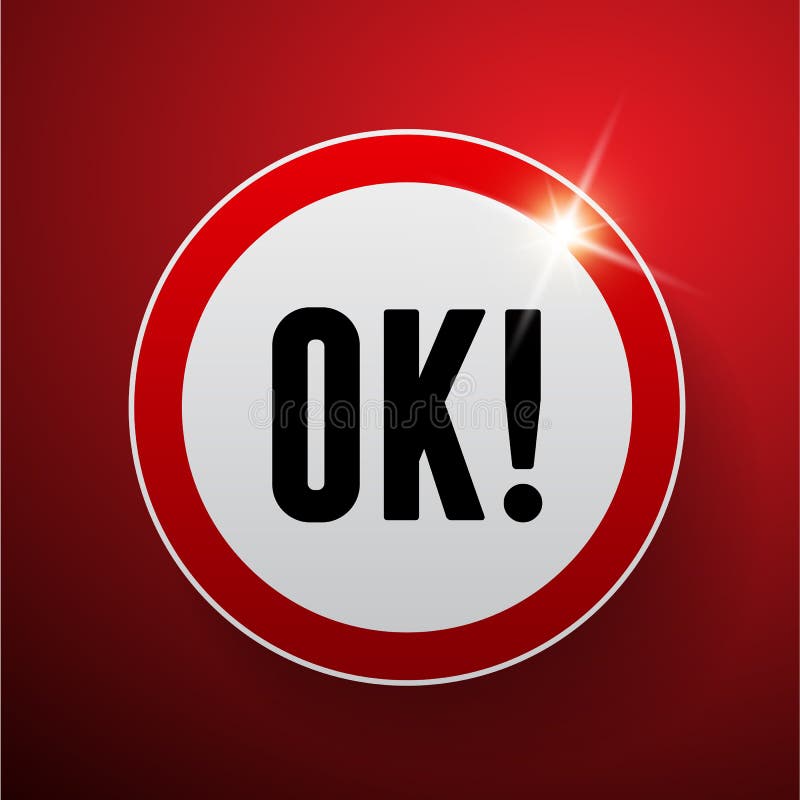 Okay button red vector stock vector. Illustration of positive - 32391501