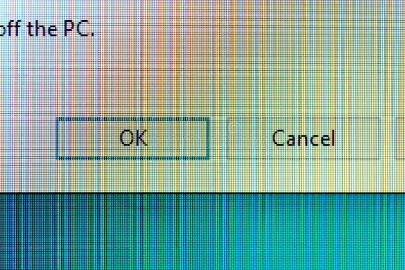 Okay and Cancel Buttons on Screen Stock Photo - Image of communication ...