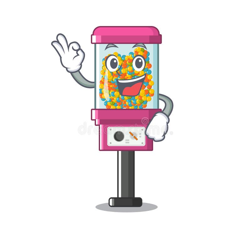 Okay Candy Vending Machine in a Cartoon Stock Vector - Illustration of ...