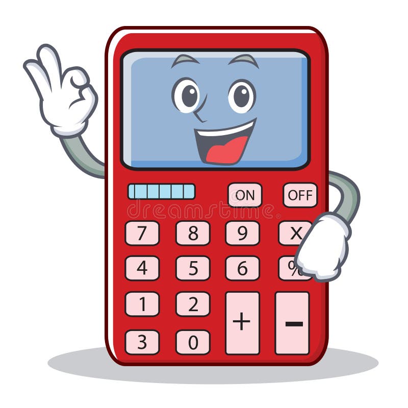 Okay Cute Calculator Character Cartoon Stock Vector - Illustration of ...