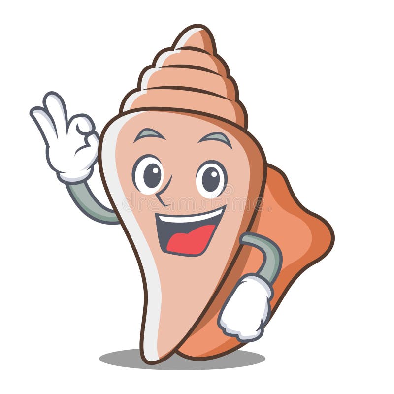Okay Cute Shell Character Cartoon Stock Vector - Illustration of people ...