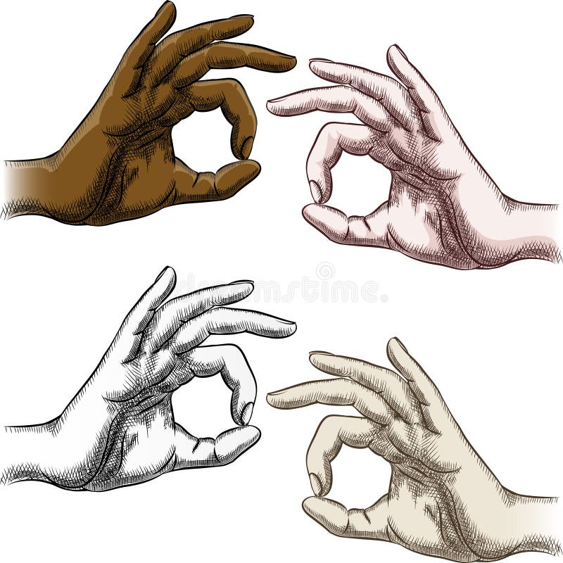 Okay fingers set stock vector. Illustration of collection - 41471577