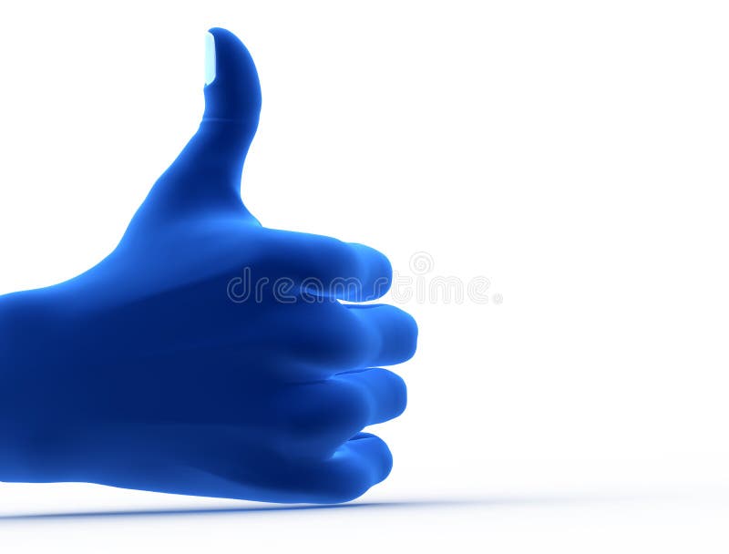 Okay Sign. Blue Hand from Screen Stock Image - Image of concept, media ...