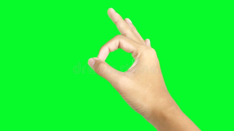 Okay Hand Gesture Isolated on Green Screen Chroma Key Stock Video ...