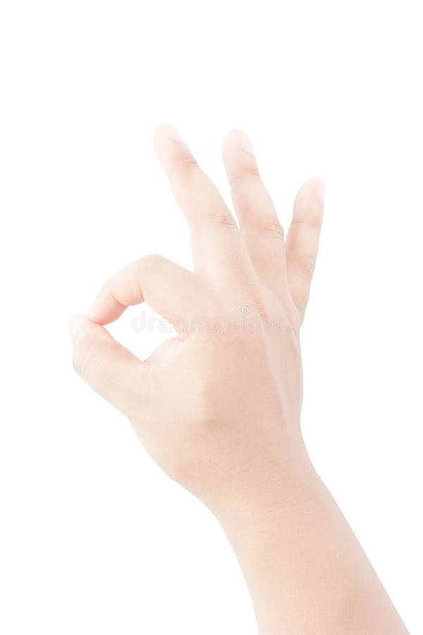 Ok Agree Hand Gesture on Pastel Background Color Stock Image - Image of ...