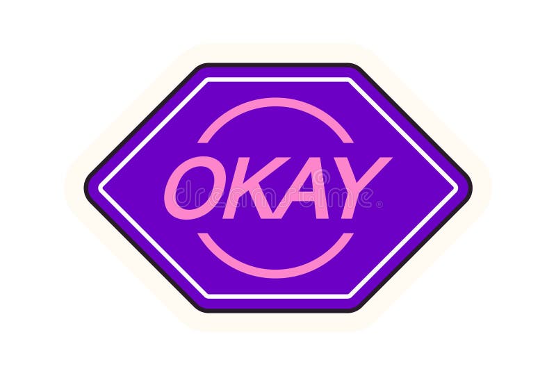 Okay Hexagon Pop Art Sticker Stock Illustration - Illustration of quote ...