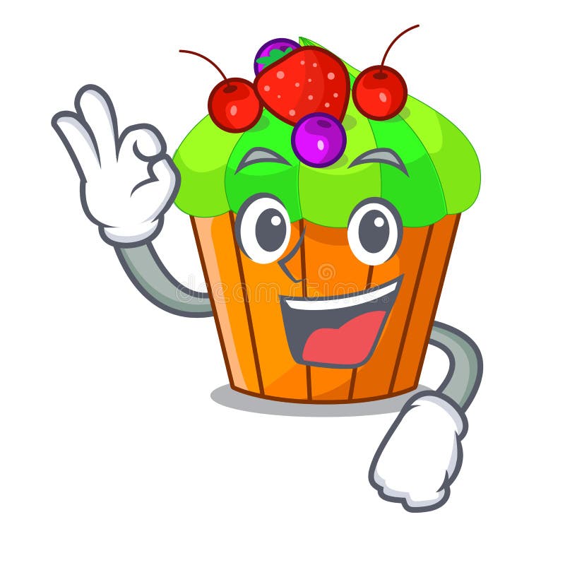 Okay Ice Cream Sundae Cupcakes on Character Stock Vector - Illustration ...