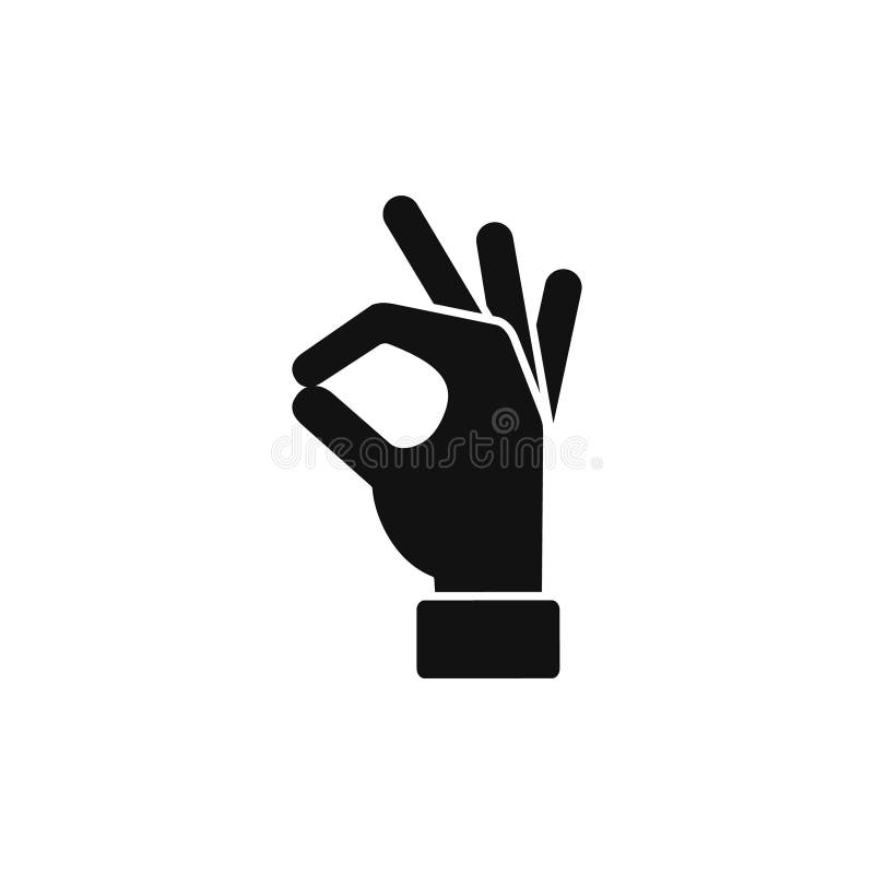 Okay Icon Hand, Vector Ok Symbol Isolated Positive Sign Stock Vector ...