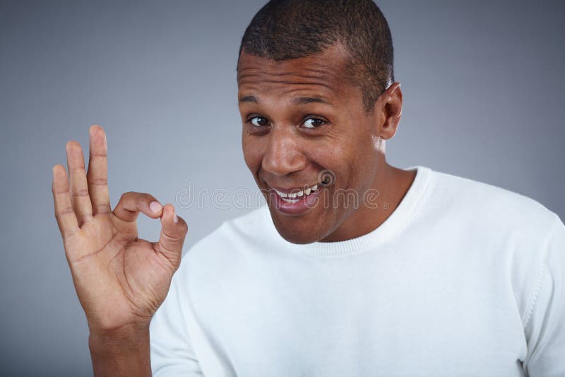 Okay stock photo. Image of palm, africanamerican, looking - 32049848