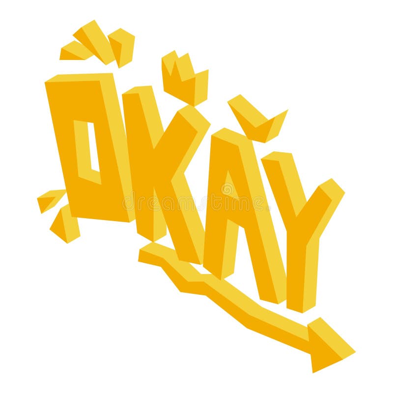 Okay Lettering Falling Down Arrow Breaking Bad News Concept Stock ...