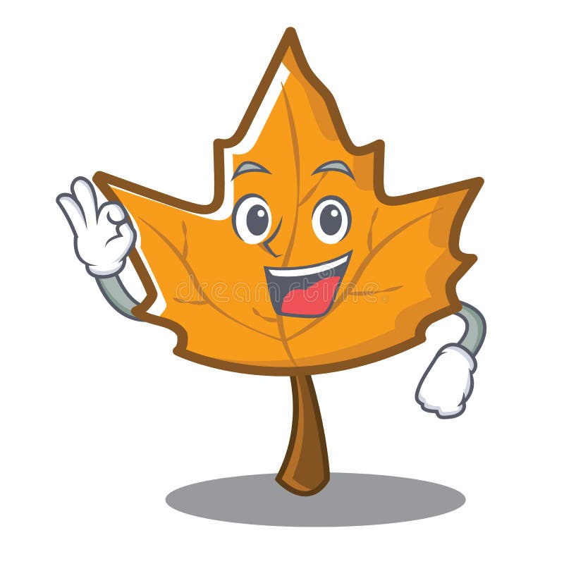 Okay Maple Character Cartoon Style Stock Vector - Illustration of flag ...