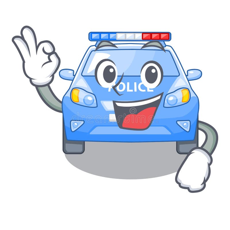 Okay Police Car in the Shape Character Stock Vector - Illustration of ...