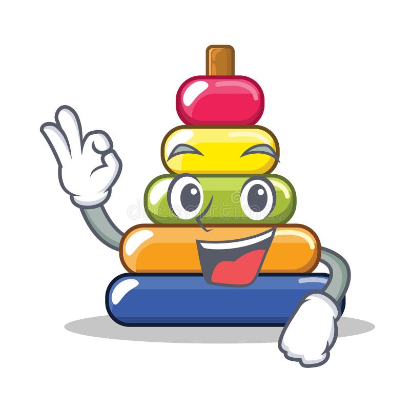 Okay Pyramid Ring Character Cartoon Stock Vector - Illustration of hand ...