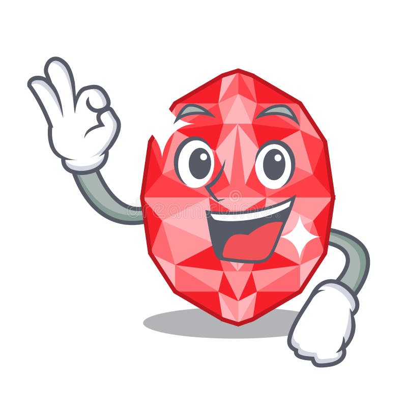 Okay Ruby Gems Isolated with the Character Stock Vector - Illustration ...