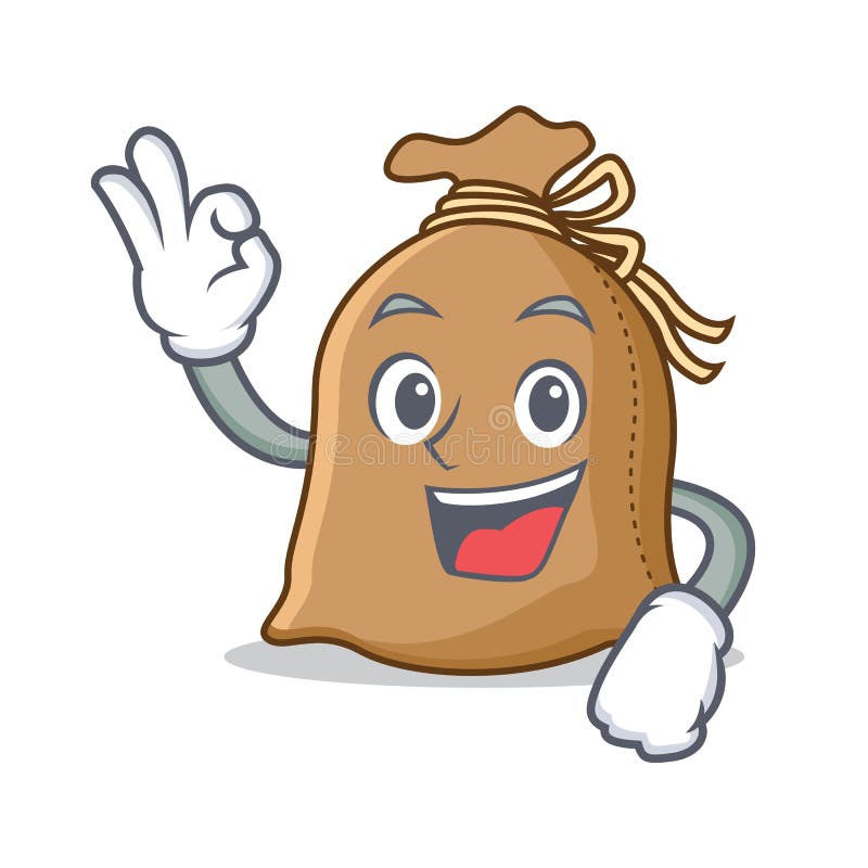 Okay Sack Character Cartoon Style Stock Vector - Illustration of funny ...