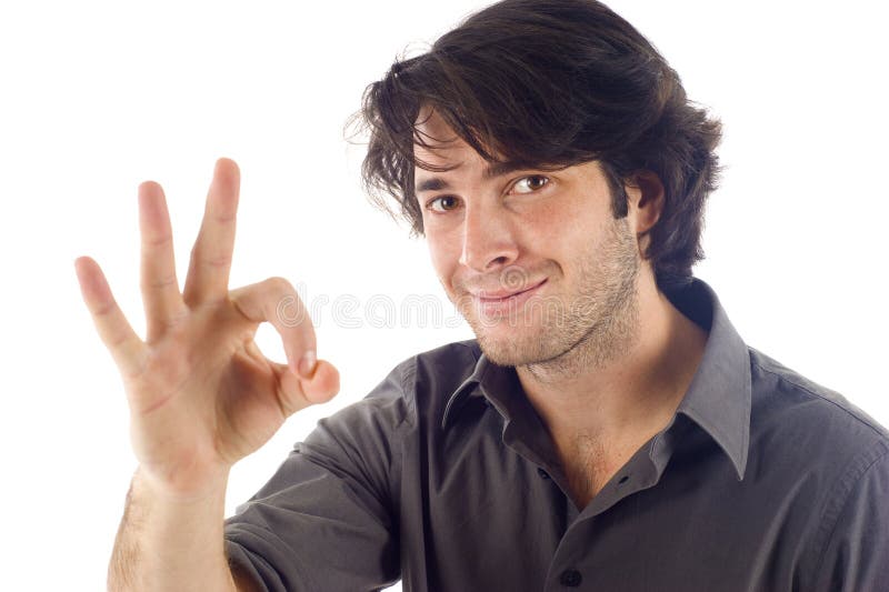 Young Smart Man Indicating Ok Sign Stock Photos - Free & Royalty-Free ...