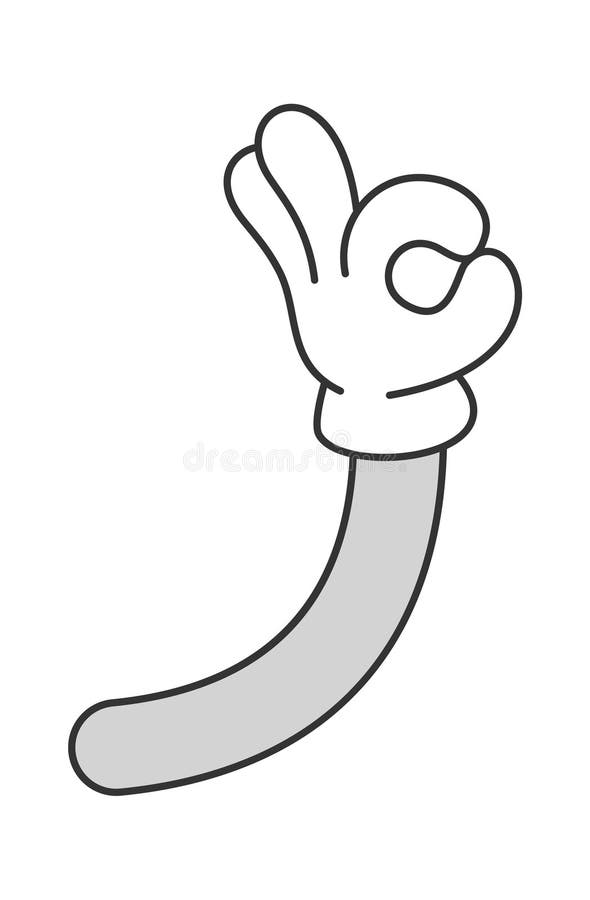 Okay Sign Gesturing Comic Hand Stock Vector - Illustration of agree ...