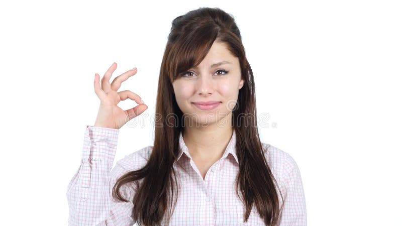 Okay Sign by Young Girl stock photo. Image of businesswoman - 98566200