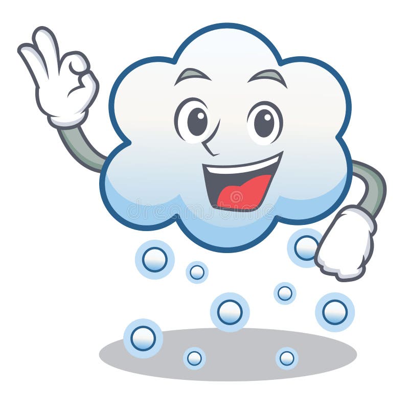 Okay Snow Cloud Character Cartoon Stock Vector - Illustration of ...