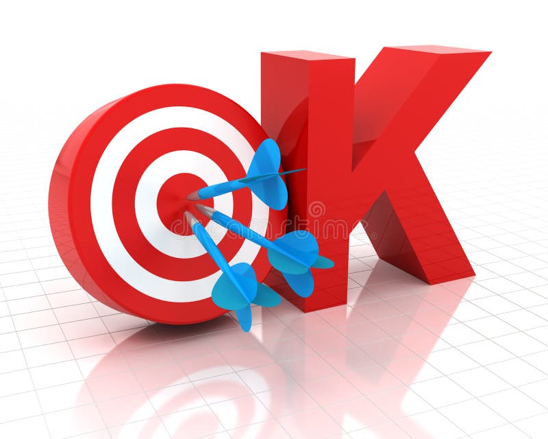 Okay Symbol with Target, 3d Render Stock Illustration - Illustration of ...