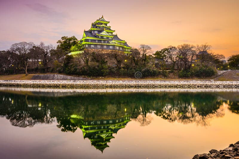 Okayama Castle in Japan stock image. Image of evening - 50762683